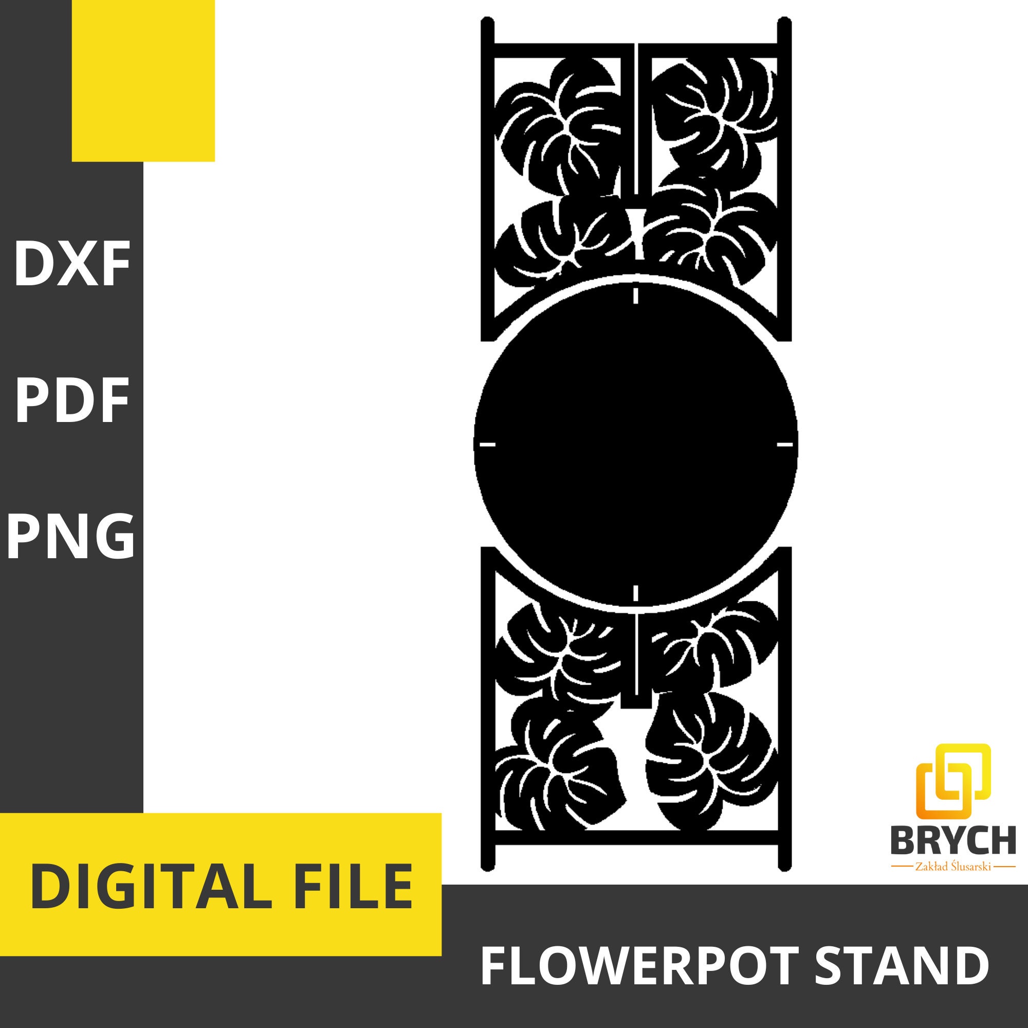 Decorative Flowerpot Stand, Monstera Leaves, DXF File for CNC Cutting ...
