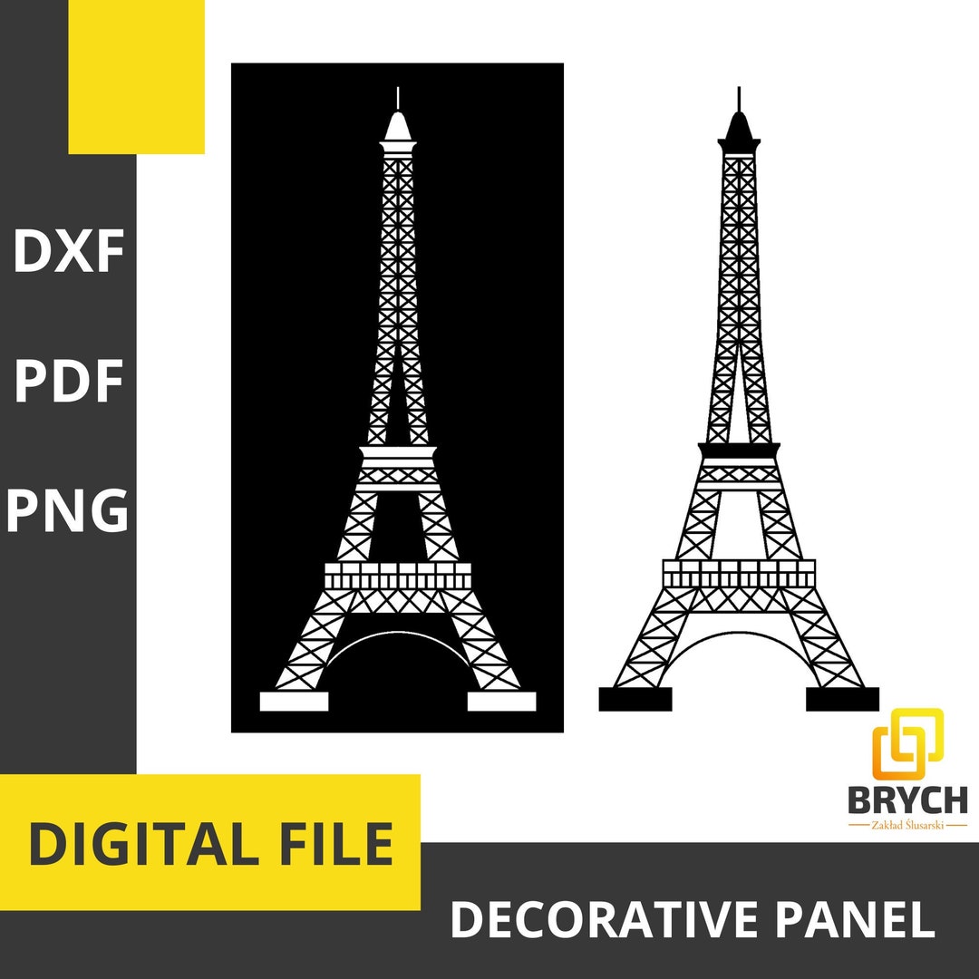 Eiffel Tower, Paris, Decorative Panel, DXF File for CNC Cutting, Laser ...