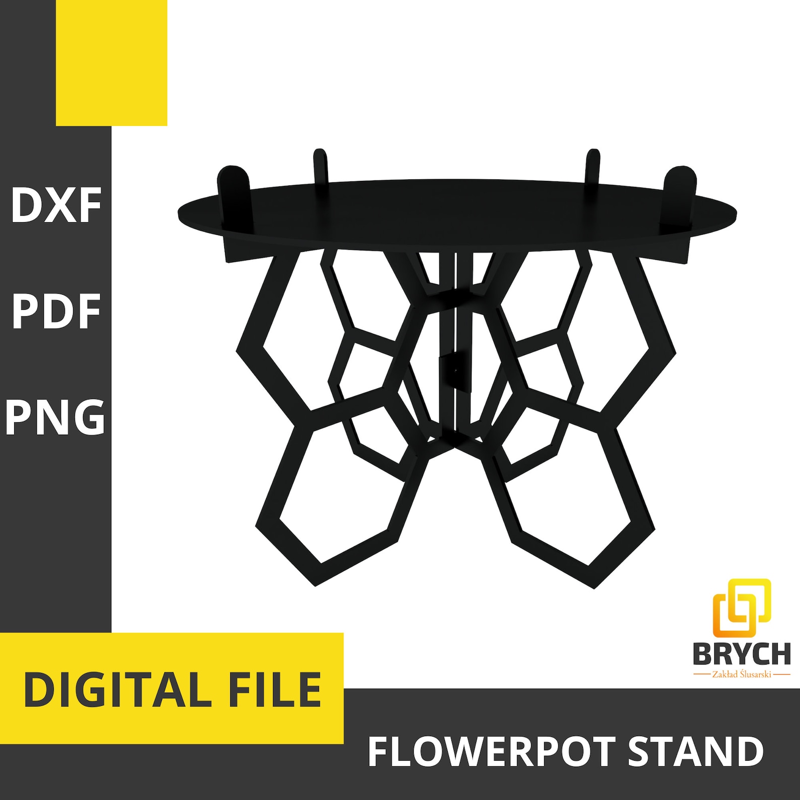 Decorative Flowerpot Stand, Honeycomb, DXF File for CNC Cutting, Laser ...