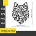 Geometric Wolf Head – Laser Cut Files, Metal Wall Art SVG, DXF, PNG ...