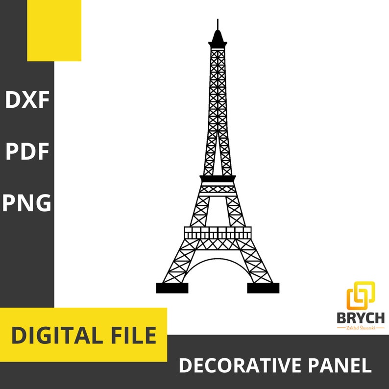 Eiffel Tower, Paris, Decorative Panel, DXF File for CNC Cutting, Laser ...