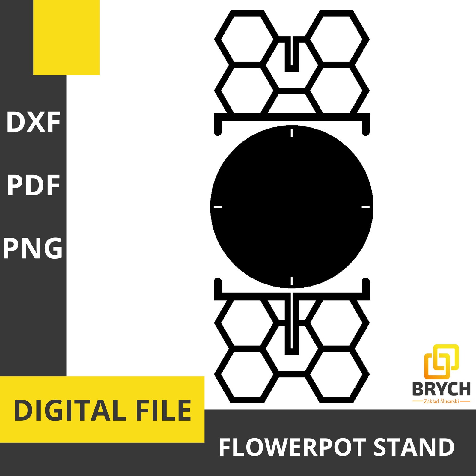 Decorative Flowerpot Stand, Honeycomb, DXF File for CNC Cutting, Laser ...