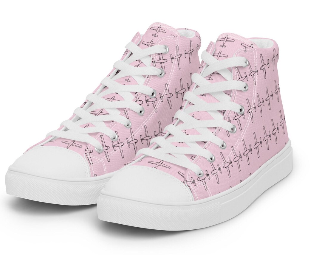Airplane Outline Pink High Tops - Etsy