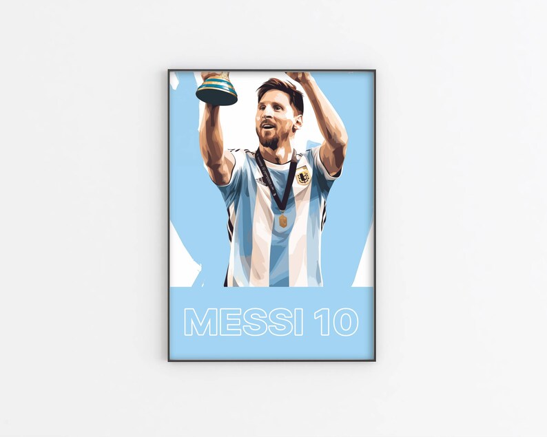 Lionel Messi Poster Print,soccer Poster,argentina World Cup,messi 10 ...