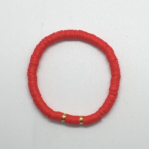 Handmade Red Clay Beads With 18K Gold Filled Beads - Gold Plated Heart ...