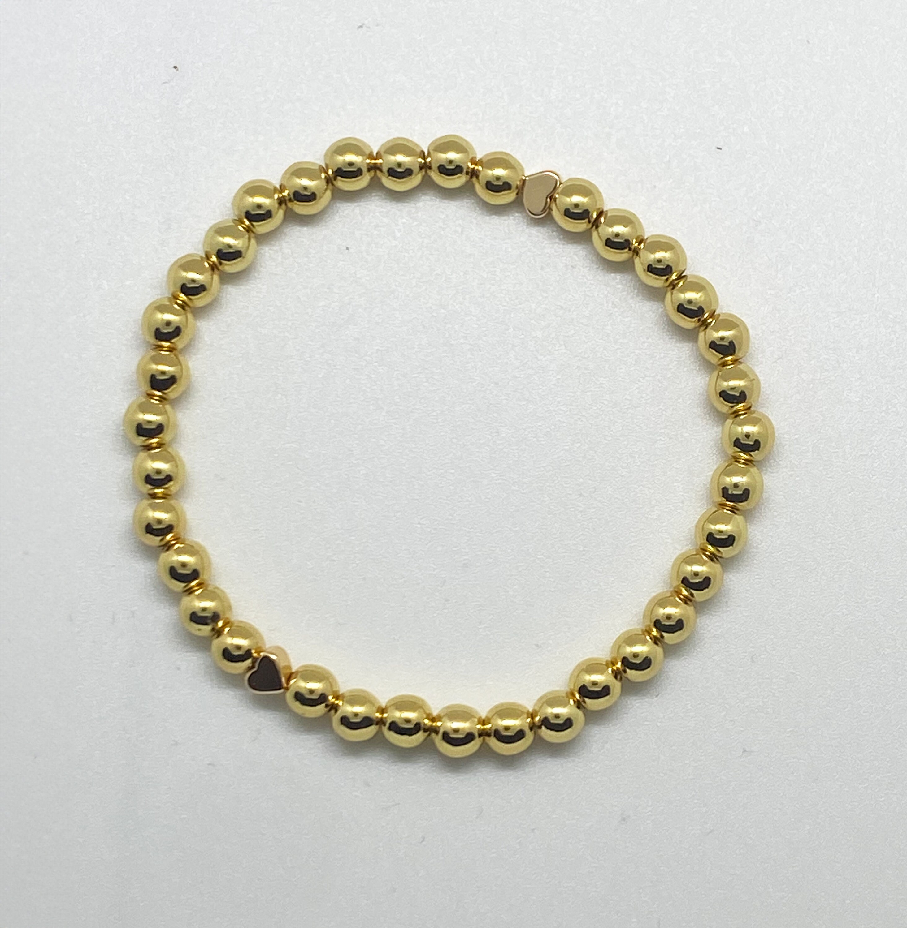 Handmade Red Clay Beads With 18K Gold Filled Beads - Gold Plated Heart ...