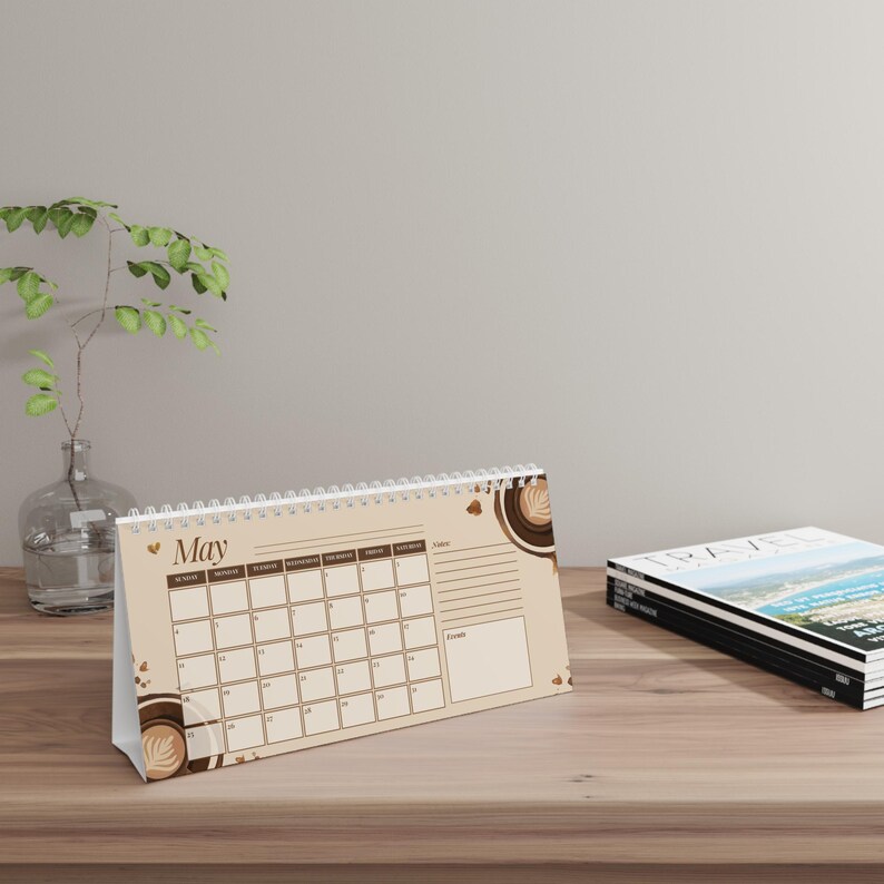 2025 Coffee-themed Desk Calendar Cute Latte Art & Cafe-inspired Monthly ...