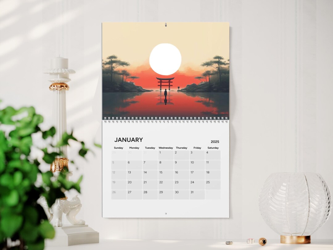 2025 Japanese-inspired Temple and Nature Art Calendar Beautiful Sakura ...