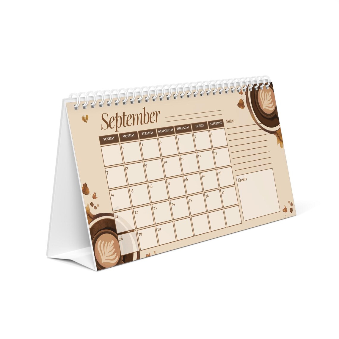 2025 Coffee-themed Desk Calendar Cute Latte Art & Cafe-inspired Monthly ...