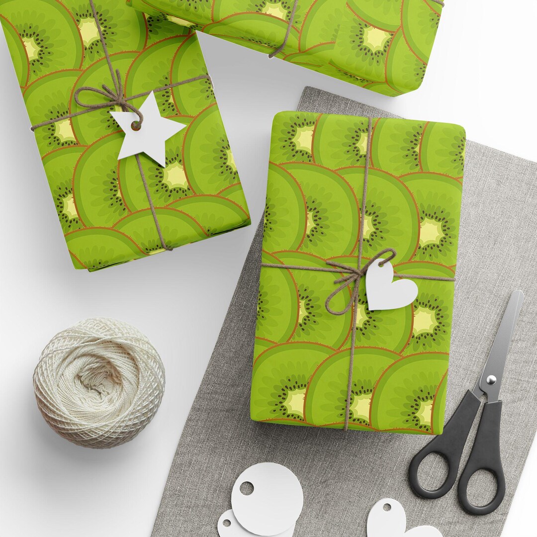 Kiwi Fruit Wrapping Paper Fun and Bright Gift Wrap, Tropical Kiwi ...
