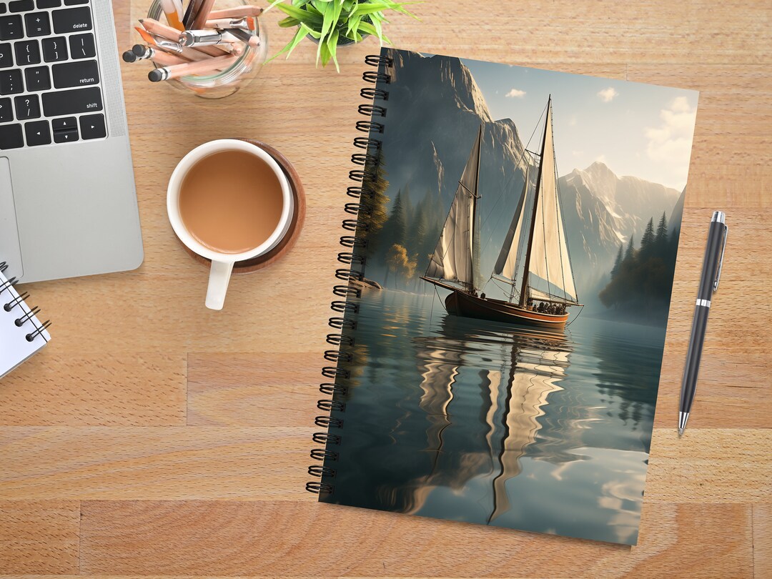 Sleek Spiral Bound Sailing Craft Notebook Soft Cover Lined Durable ...