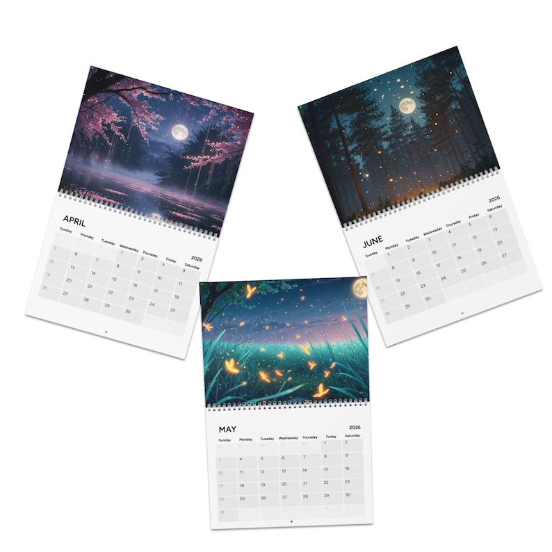 Anime Forest Nights 2026 Calendar | Mystical Anime Nature Art | Moonlit ...