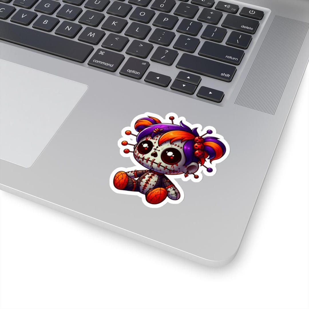 Halloween Voodoo Doll Sticker Cute Spooky Doll Sticker for Laptops ...