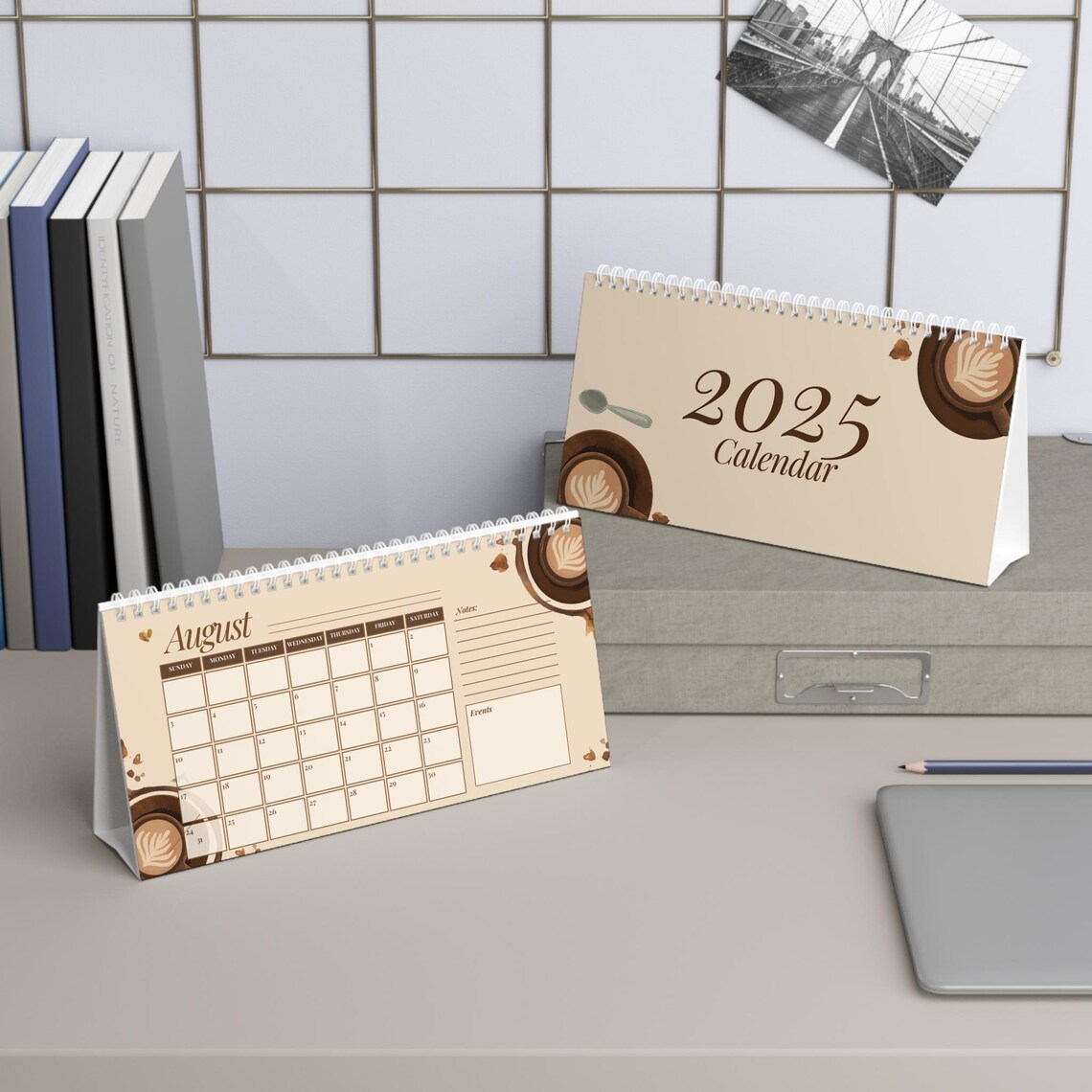 2025 Coffee-themed Desk Calendar Cute Latte Art & Cafe-inspired Monthly ...