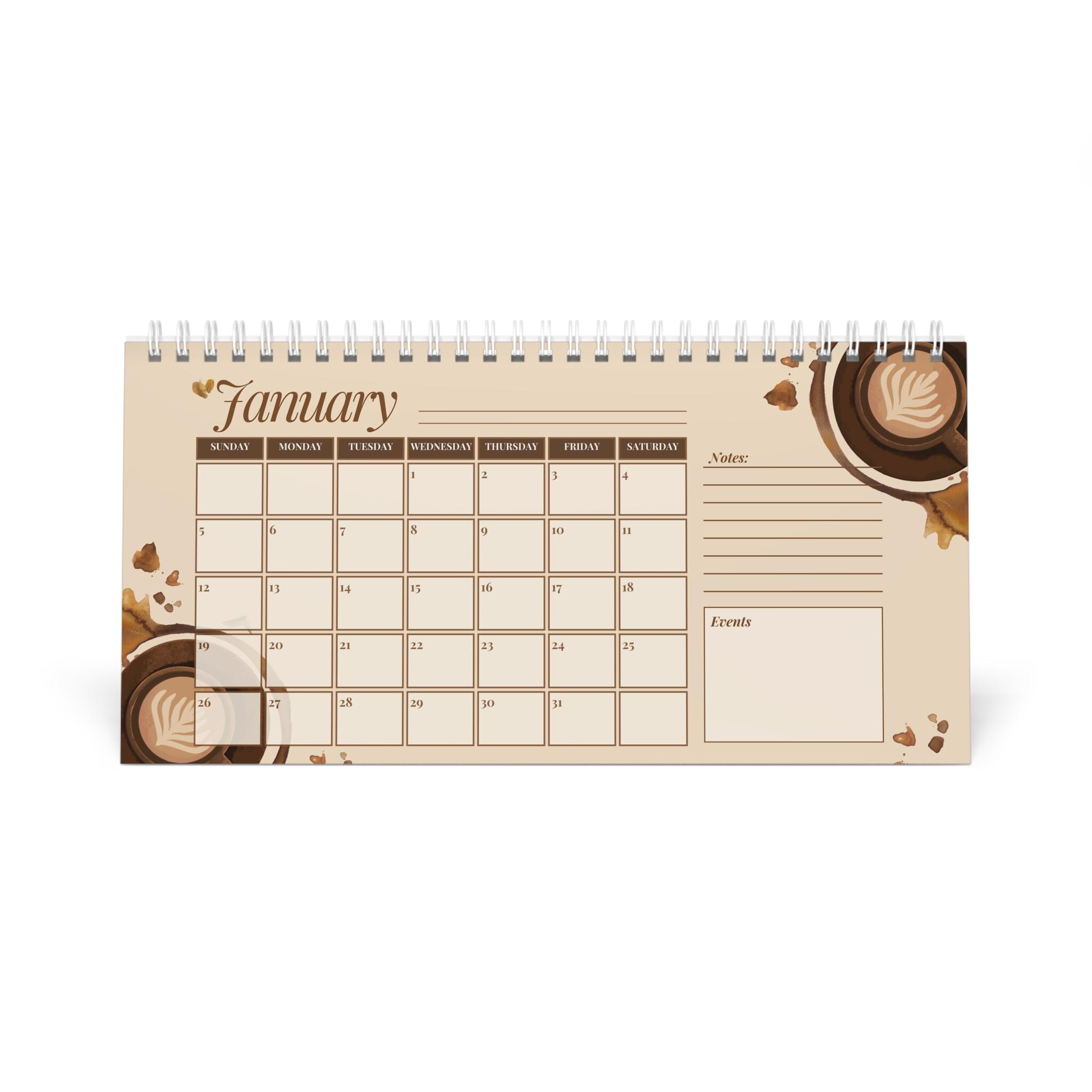 2025 Coffee-themed Desk Calendar Cute Latte Art & Cafe-inspired Monthly ...