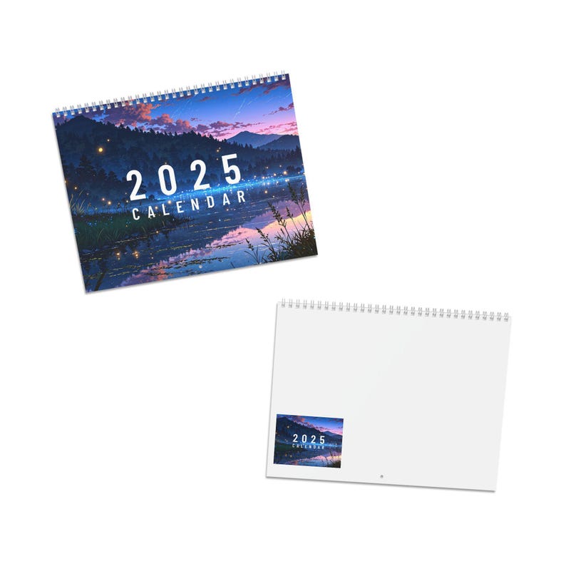 2025 Lofi Aesthetic Calendar With Scenic Winter and Spring Landscapes ...