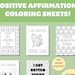 Positive Affirmations Coloring Sheets - 24 Positive Self-talk Coloring ...