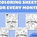 Printable Coloring Sheets for Each Month, Themed Coloring Sheets, 12 ...