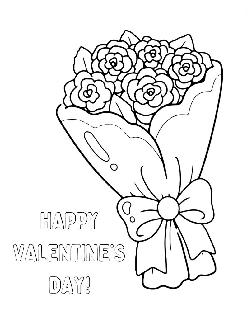 Valentine's Day Coloring Worksheets, Valentine PDF Coloring Pages ...