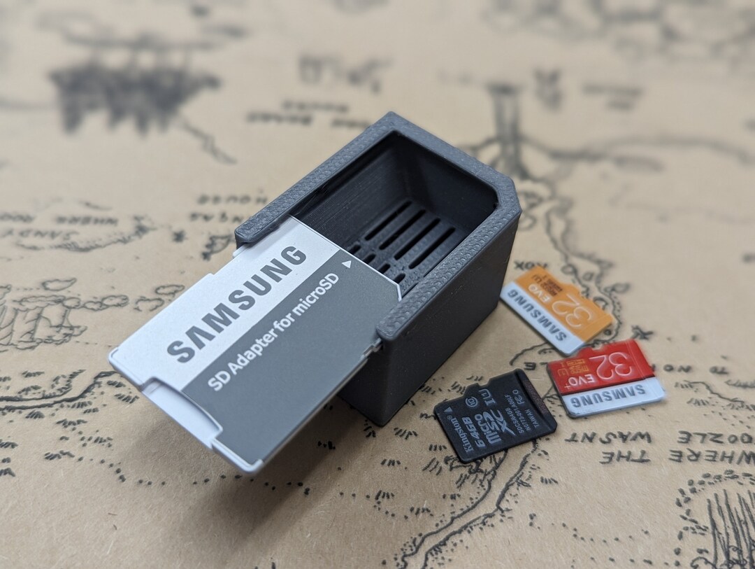 Micro SD Card Storage Carrying Case With Slide-on Card Adapter Lid ...