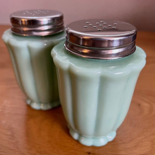 Jadeite Salt and Pepper Shakers - Etsy