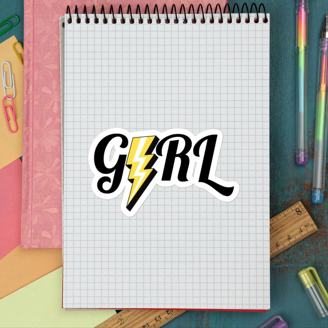 Lightning Bolt Girl Power Sticker, Girl Power Gift, Stickers for Girls ...