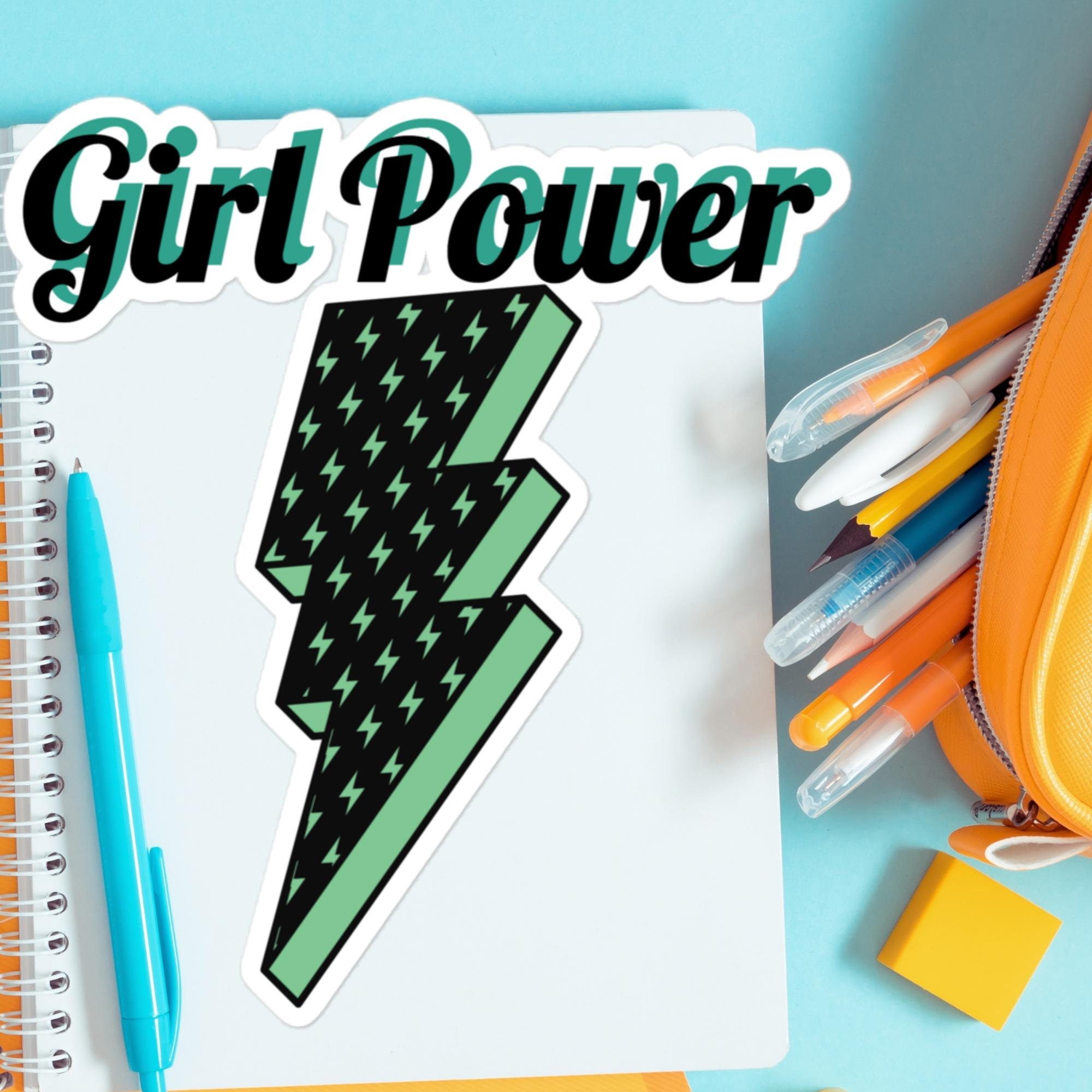 Lightning Bolt Girl Power Sticker, Girl Power Gift, Stickers for Girls ...