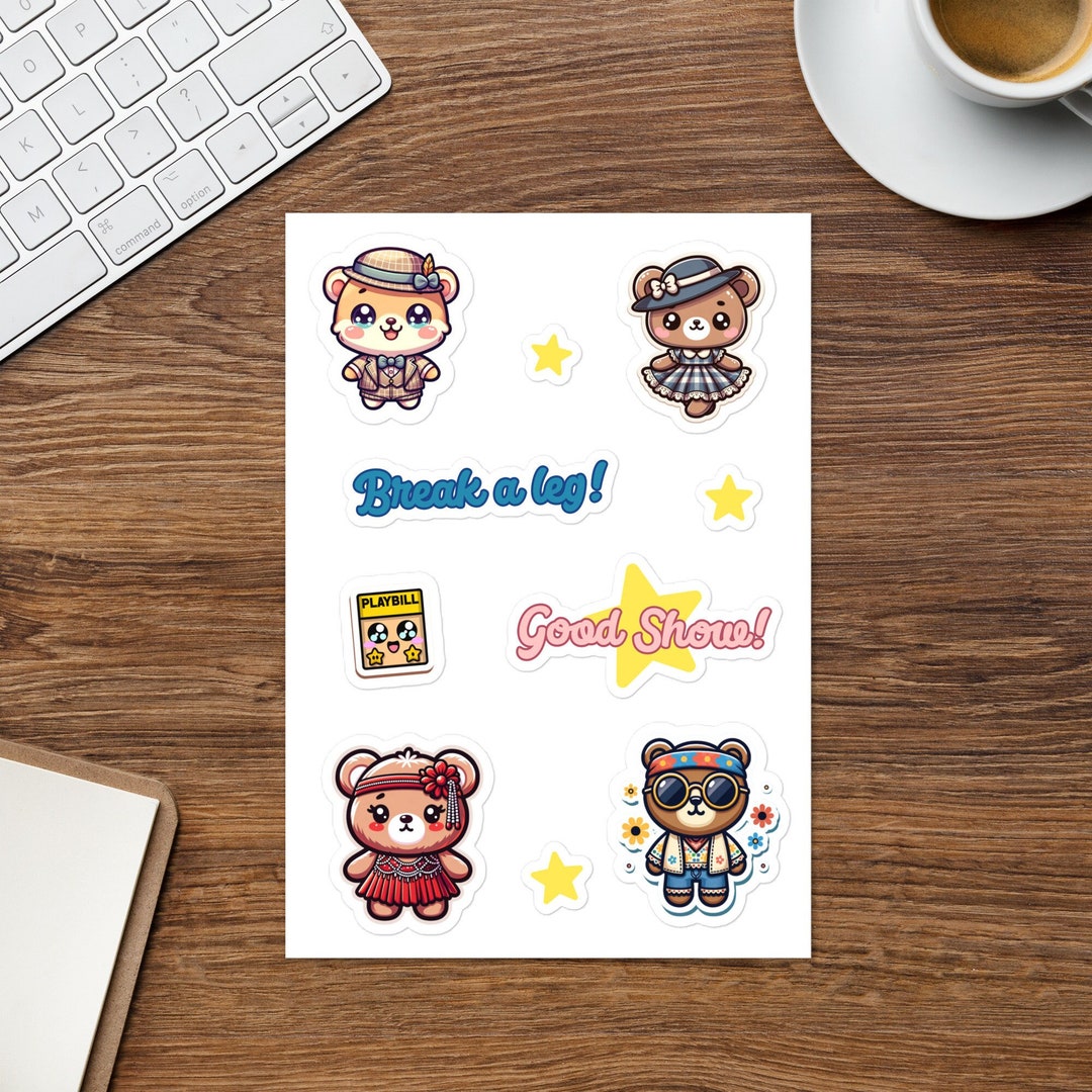 Theater Sticker Sheet Break a Leg Sticker Humor Good Show Sticker Sheet ...