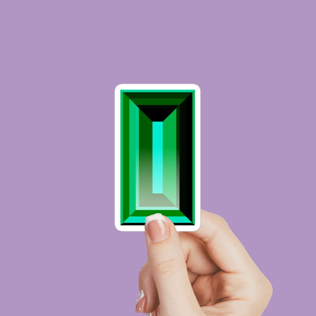 Emerald Gemstone Sticker, Emerald Crystal Sticker, Faceted Emerald Gem ...