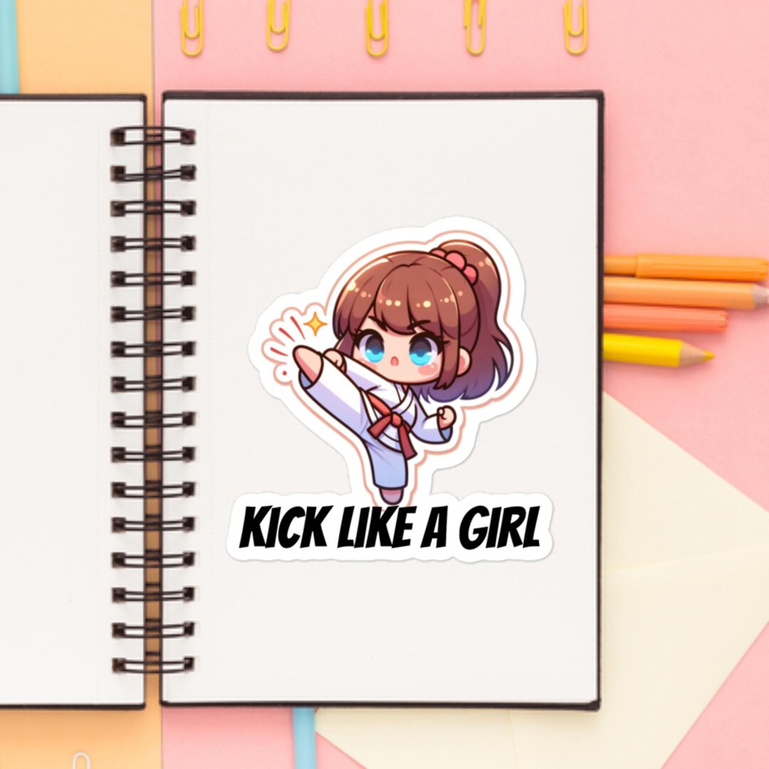 Girl Power Karate Stickers, Kick Like a Girl Decals, Kenpo Karate ...