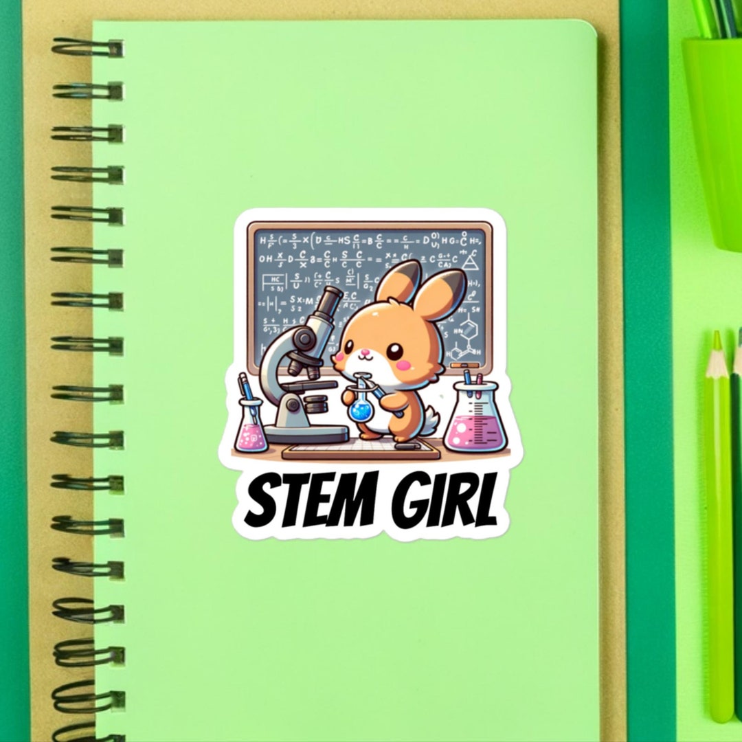 Girl in STEM Stickers, Stem Girl Decals, Female Power, Feminist Humor ...