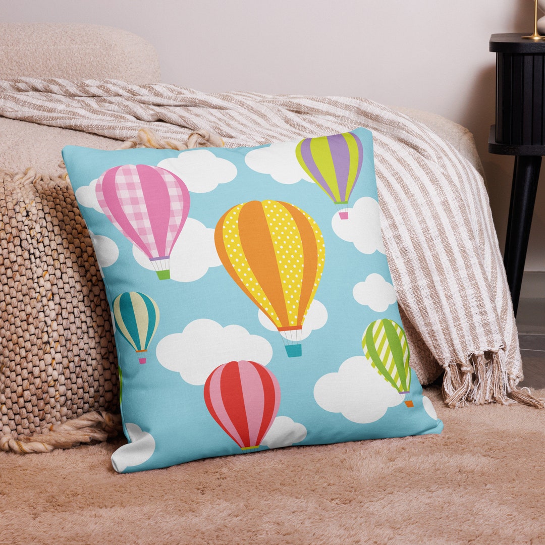 Hot Air Balloon Pillow, Nursery Decor, Kids Room Decor Pillow, Hot Air ...