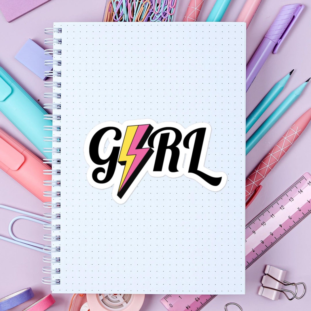 Lightning Bolt Girl Power Sticker, Girl Power Gift, Stickers for Girls ...