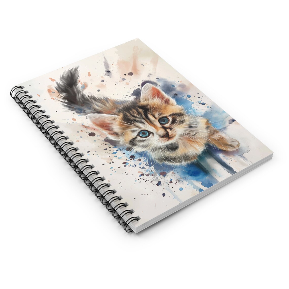 Original Unique Watercolor Kitten Spiral Notebook School Supplies ...
