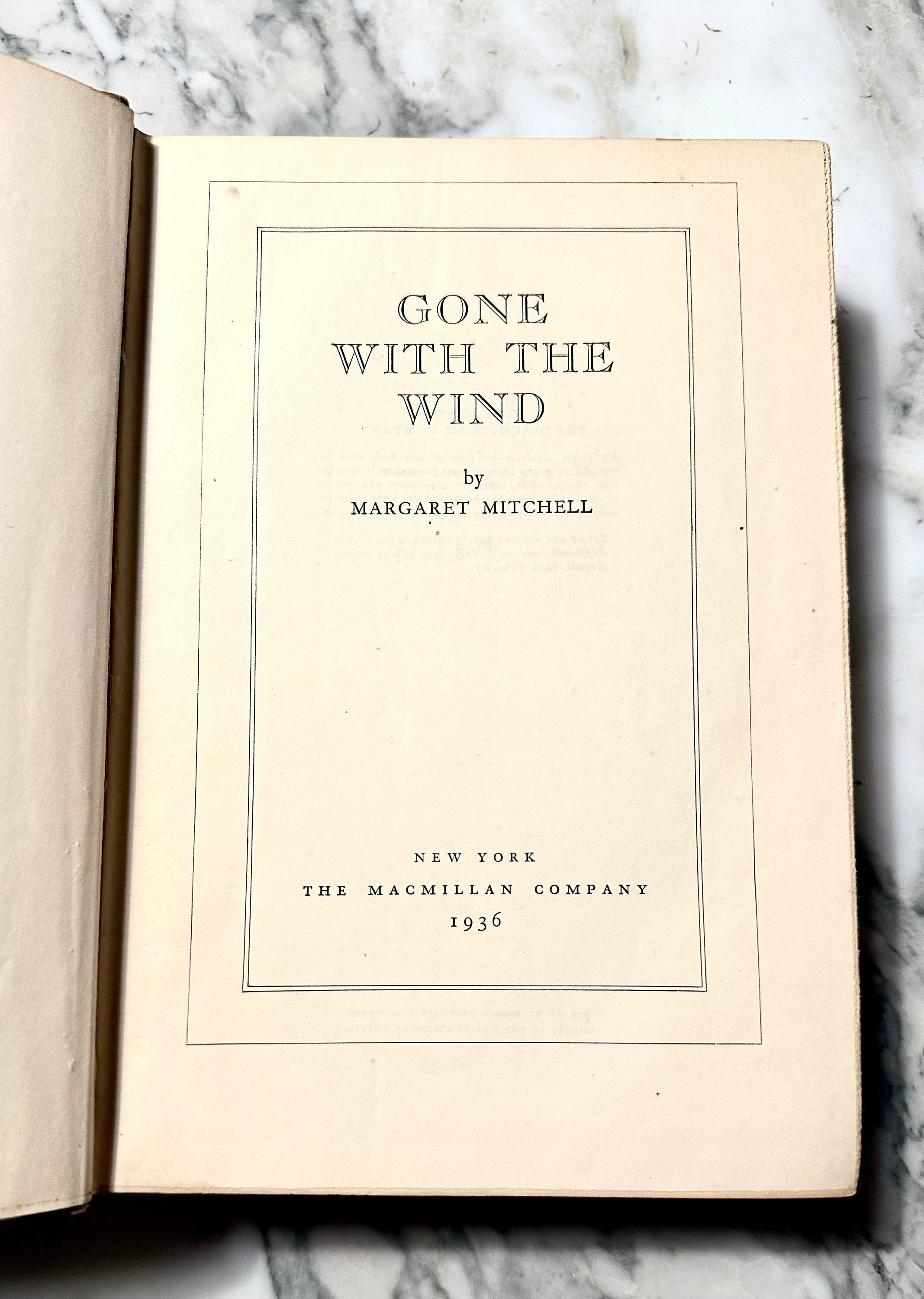 1st Edition Gone With the Wind Aug 1936 Print - Etsy