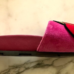 Prada Pink Velvet Slides IT 38 US 7.5 - Etsy