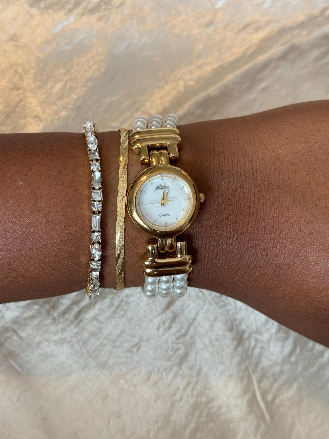 Rare Vintage Pierre Jacquard Pearl and Gold Watch – Working Quartz ...