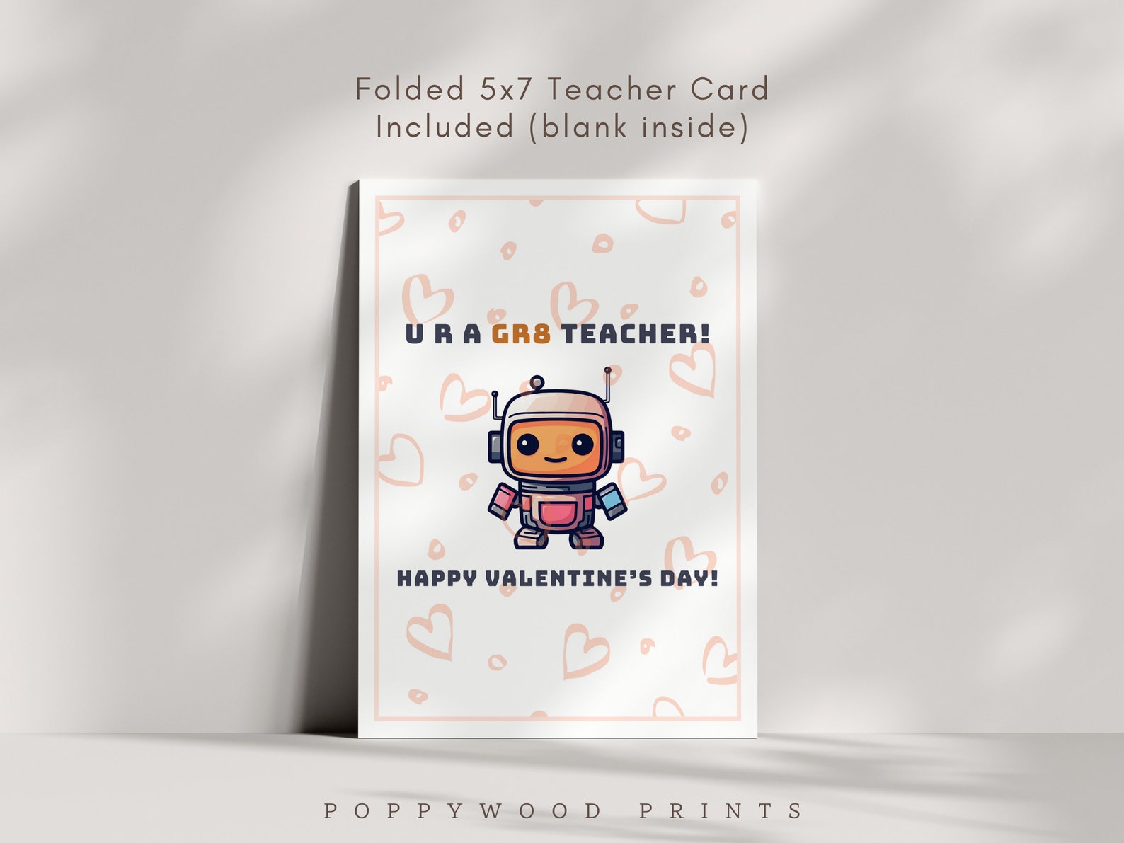 Robot Printable Valentine Cards for Kids Instant Download Classroom ...