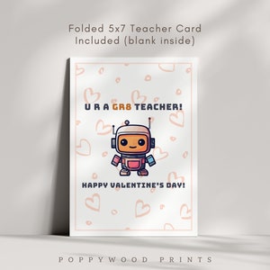 Robot Printable Valentine Cards for Kids - Instant Download Classroom ...