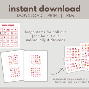 Printable Valentine Bingo Cards for Kids - Instant Download Classroom ...