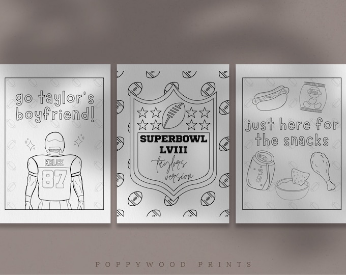 Taylor Swift Chiefs Superbowl Coloring Page Kids - Etsy