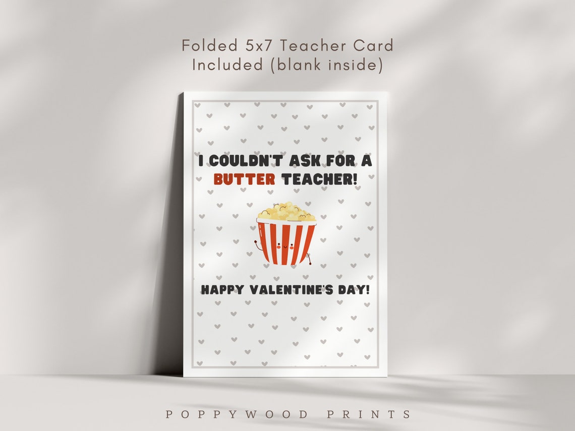 Popcorn Printable Valentine Cards for Kids Instant Download Classroom ...