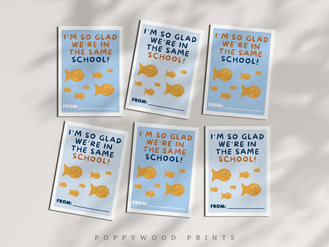 Goldfish Printable Valentine Cards for Kids - Instant Download ...