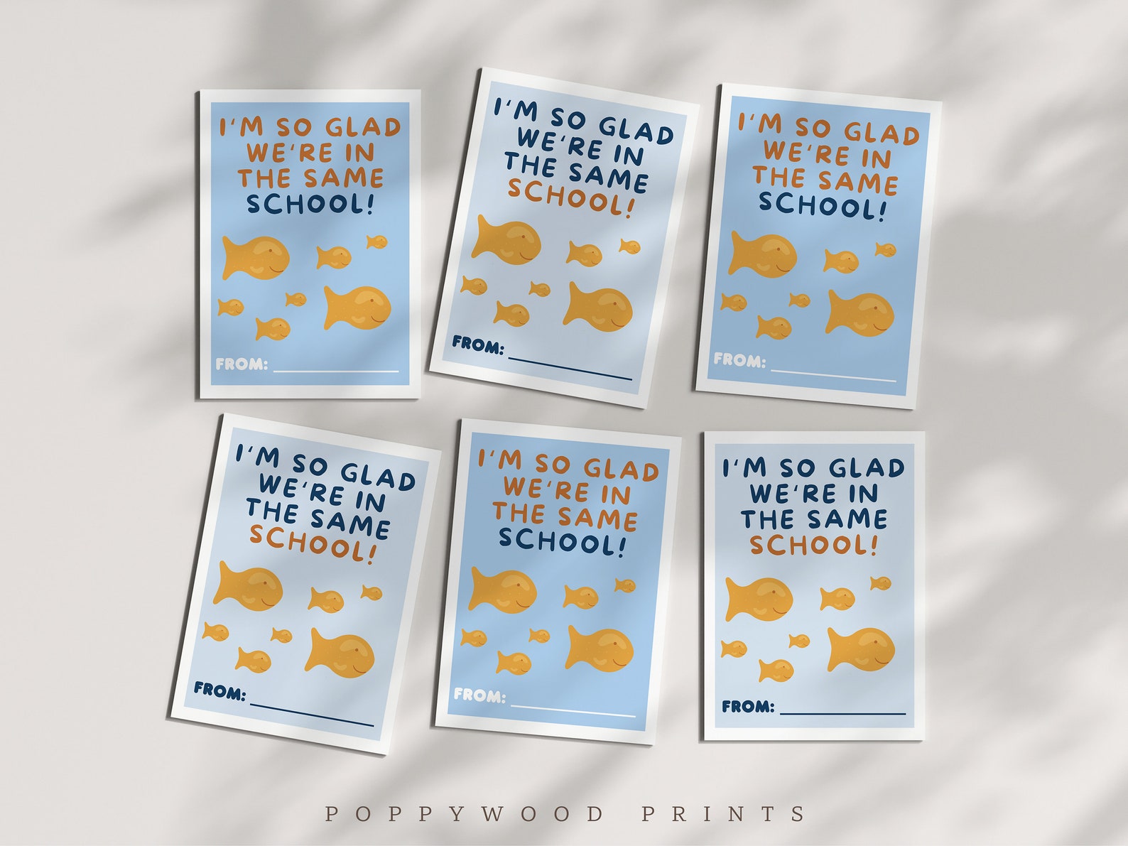 Goldfish Printable Valentine Cards for Kids - Instant Download ...