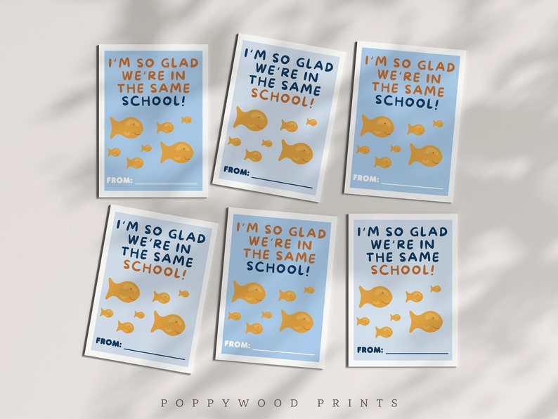 Goldfish Printable Valentine Cards for Kids - Instant Download ...