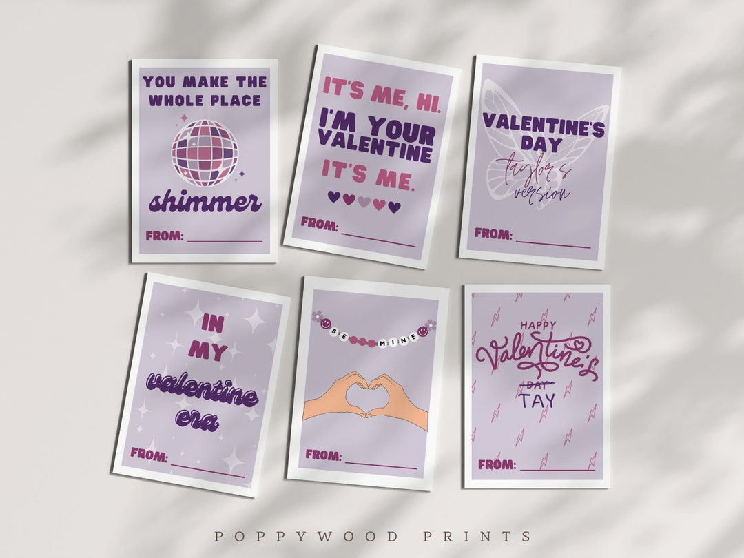 Swiftie Printable Valentine Cards for Kids - Instant Download Classroom ...