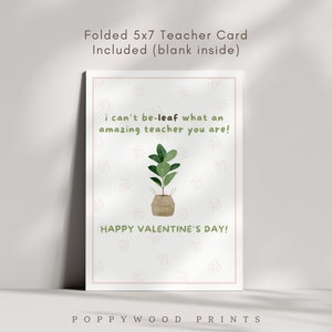 Plants Printable Valentine Cards for Kids - Instant Download Classroom ...