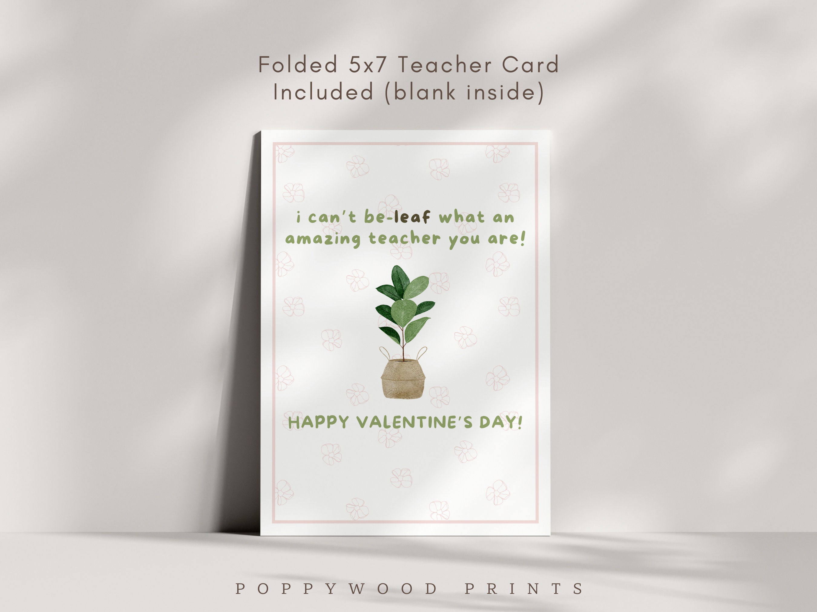 Plants Printable Valentine Cards for Kids - Instant Download Classroom ...