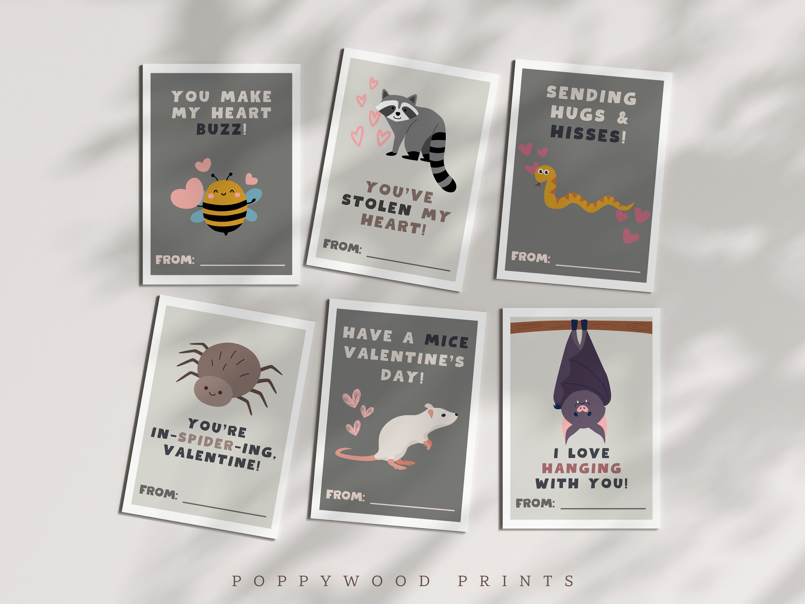 Misunderstood Animals Printable Valentine Cards for Kids - Instant ...