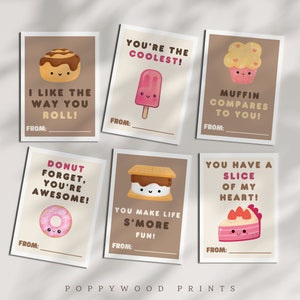 Sweet Treats Printable Valentine Cards for Kids - Instant Download ...